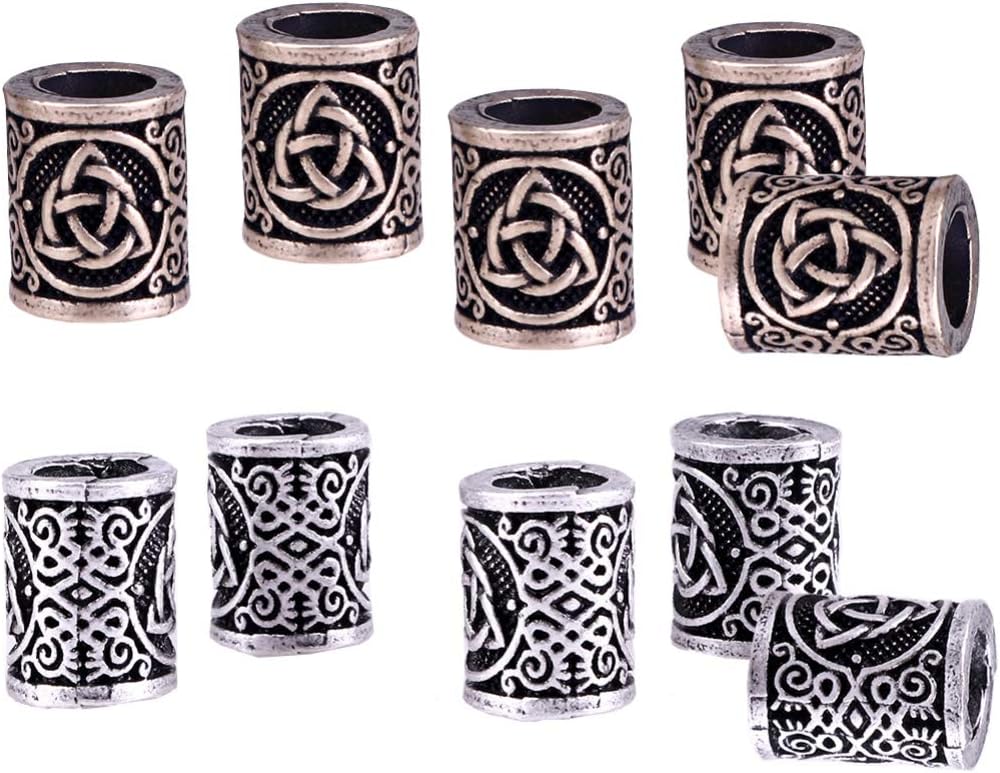 Amazon.com: Lurrose 10pcs Celtic Dreadlock Beads DIY Viking Beads Hair ...