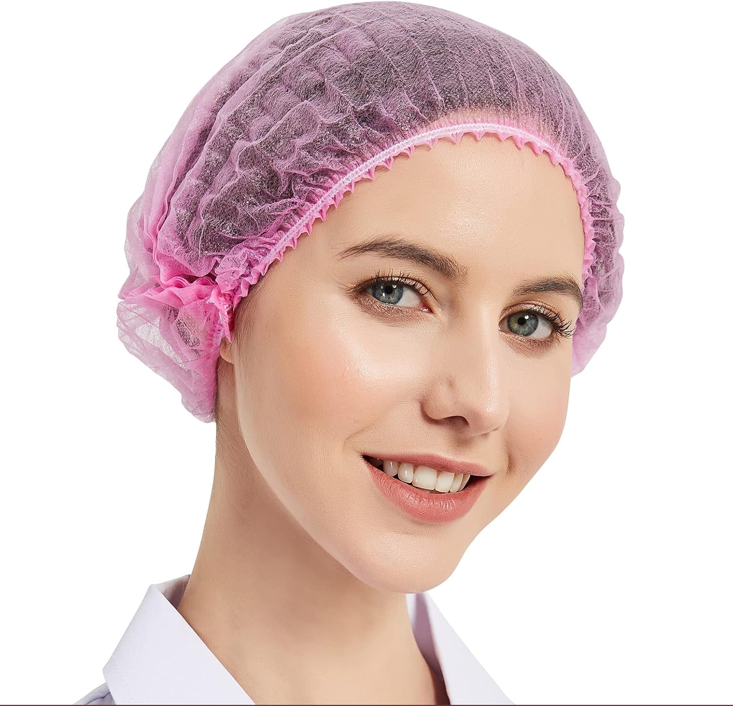 Amazon.com: ProtectX 100-Pack Pink Disposable Hair Nets, Elastic Head ...