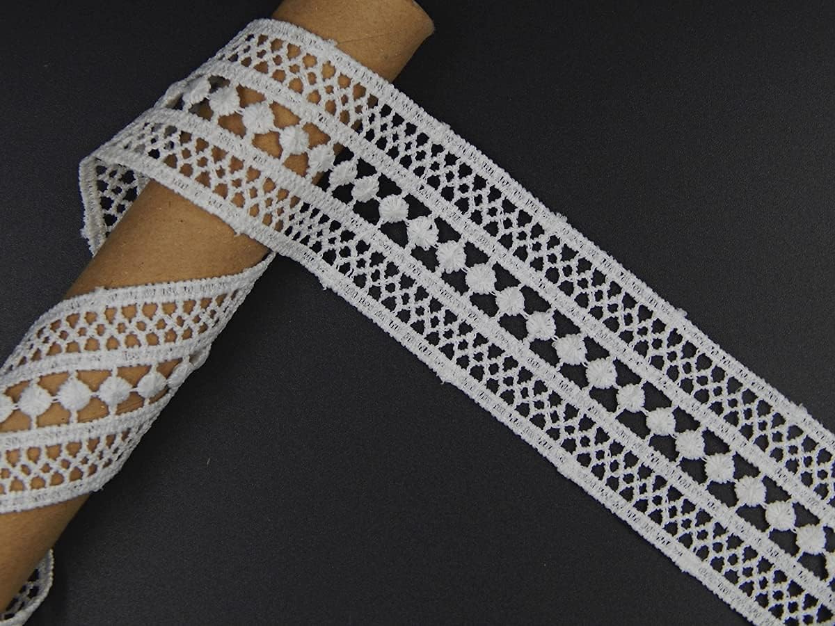 ORIENT LACE CRAFT White Nylon Lace and Border Material Lace Trim for ...