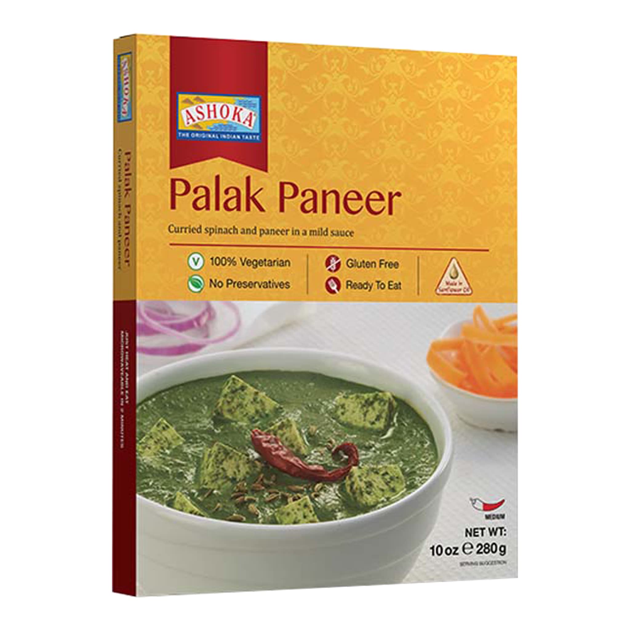 Amazon.com: Ashoka Ready to Heat Meals 1932, Vegetarian Spinach Cheese ...