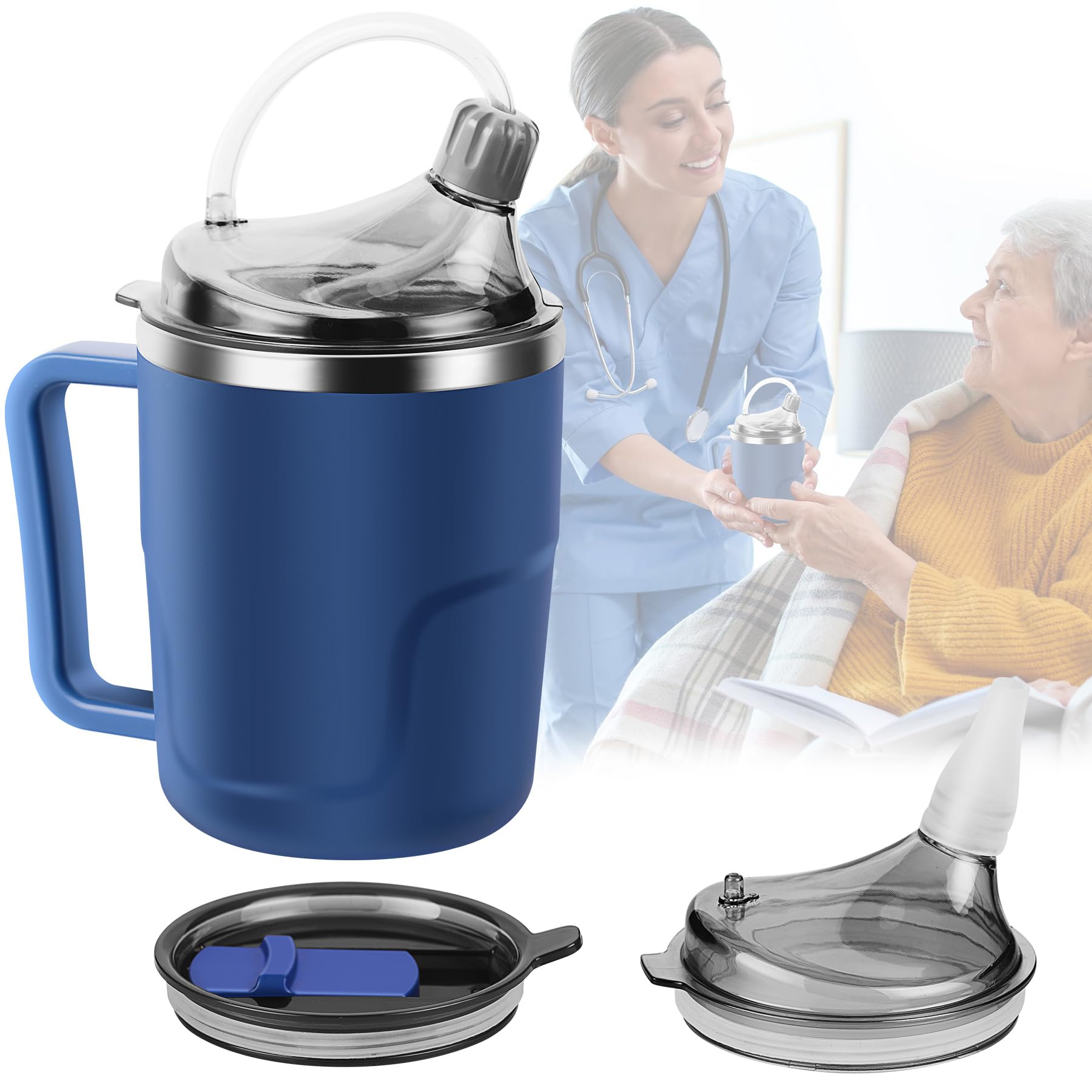 Amazon.com: AKIMRABY Adult Sippy Cup, 14oz Spill Proof Cup with Straw ...