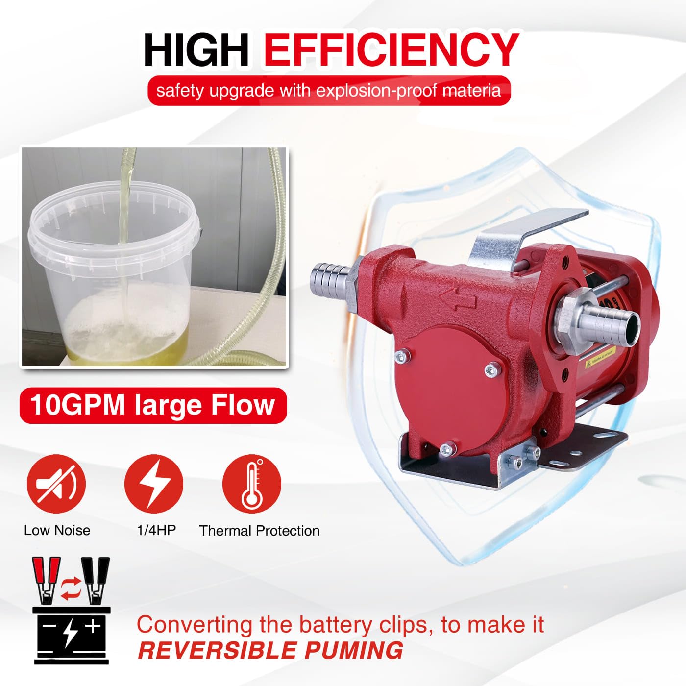 Snapklik.com : TOPWAY 12V DC Gasoline Fuel Pump 10GPM Self-priming Oil ...