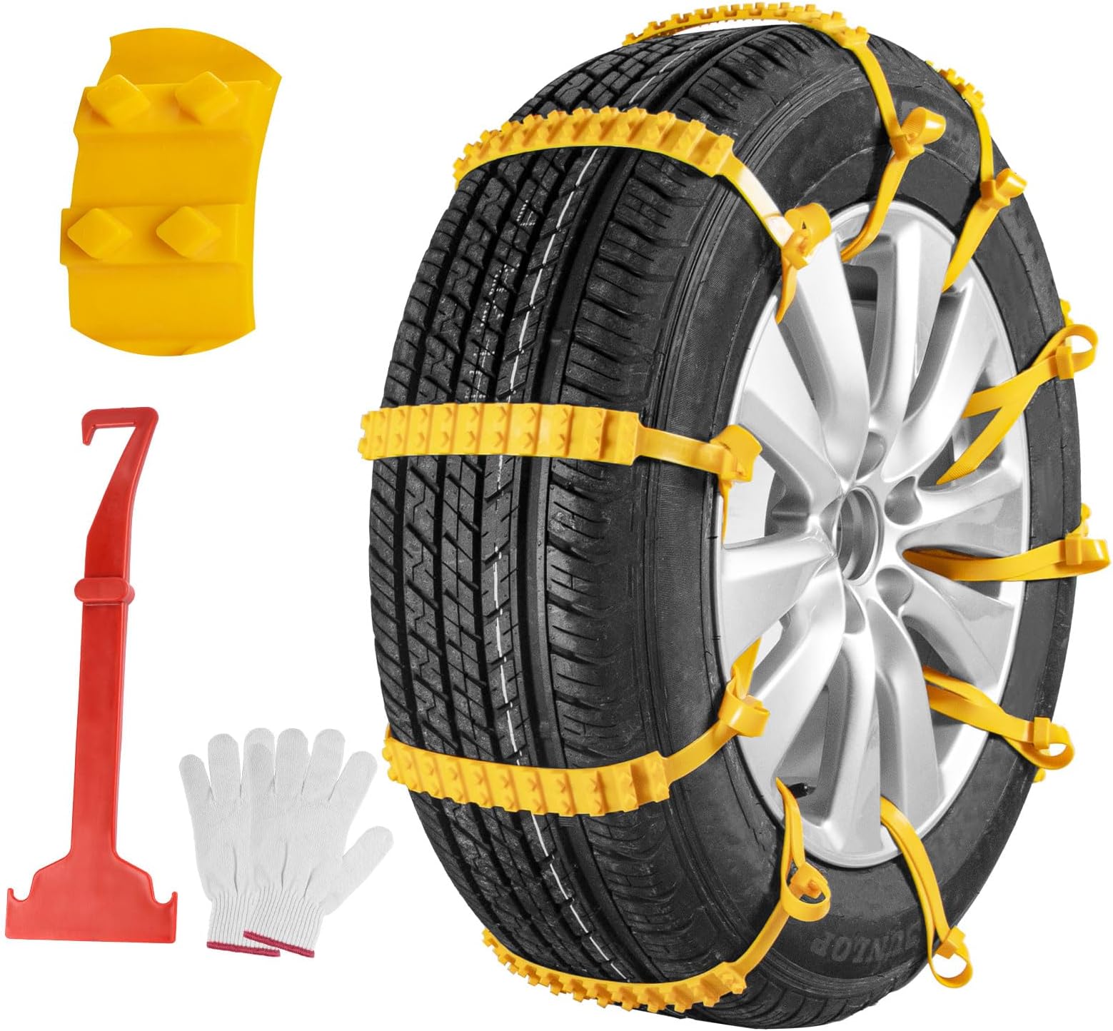 Snow Chains for Cars Ninonly 12Pcs Universal Snow Chains for Tyres ...