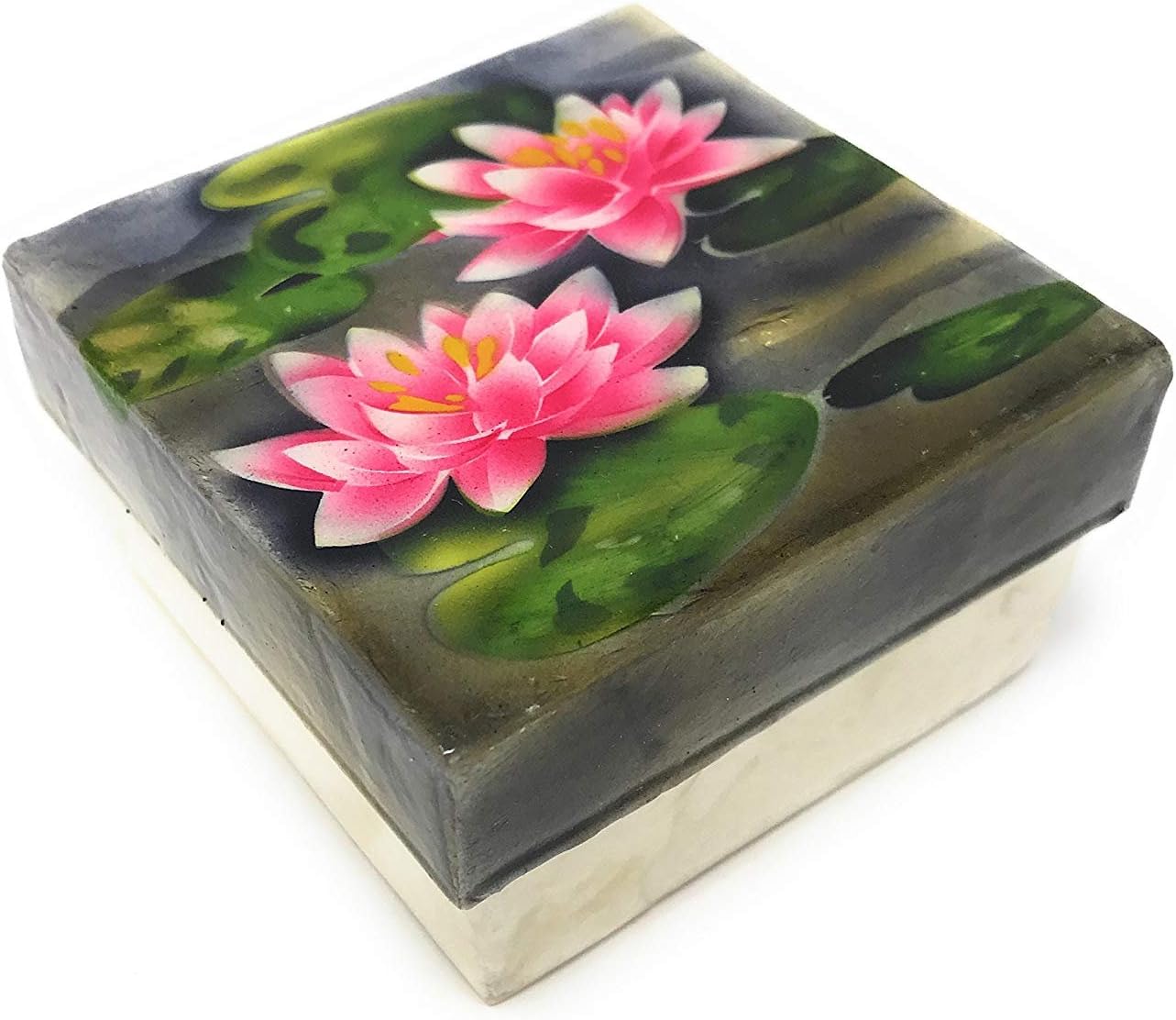 Amazon.com: Kubla Crafts Pink Lotus Flowers Capiz Shell Keepsake Box, 3 ...
