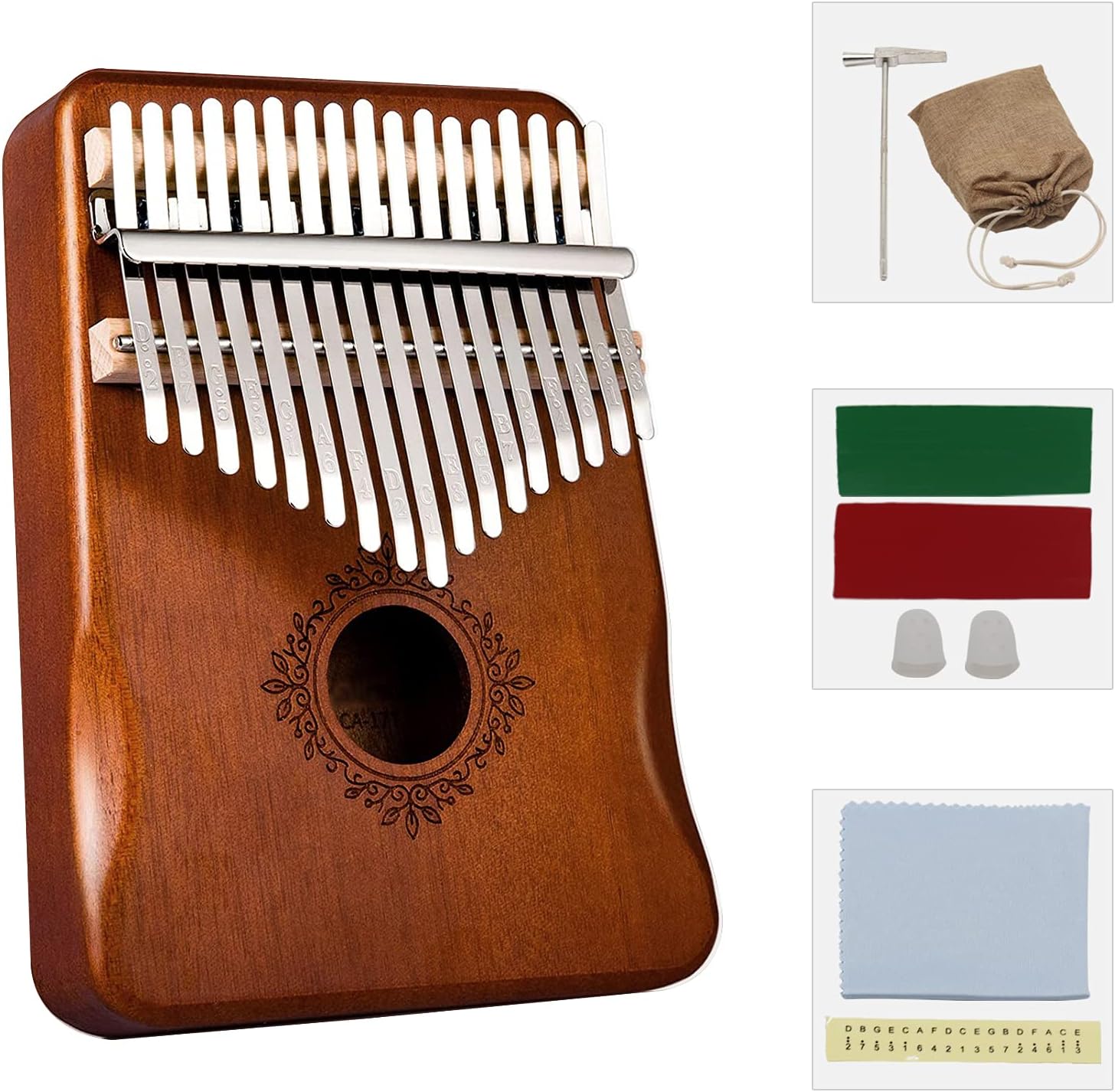 MOOZICA 17 Keys Kalimba Thumb Piano, Tone Wood Marimba with ...