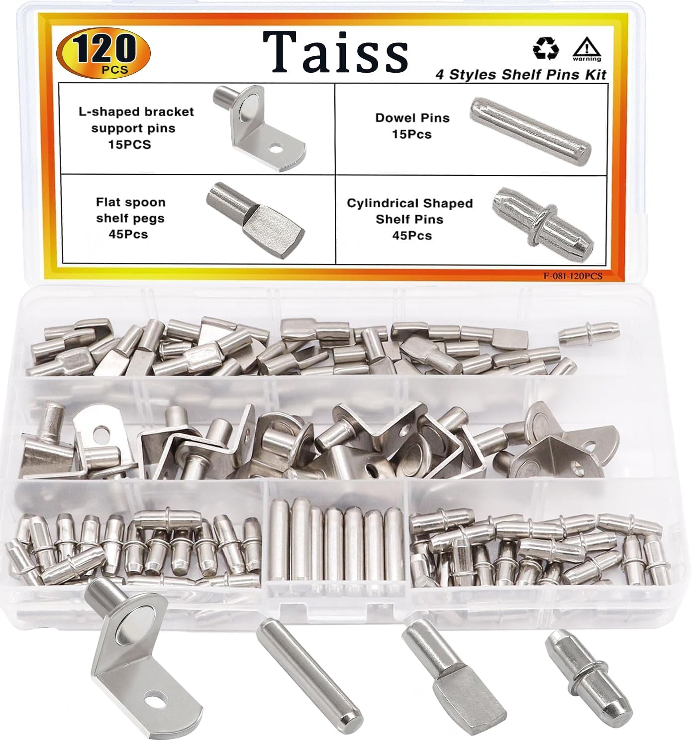 5 mm Shelf Support Peg/Pin Bracket Stainless Steel 20 Pack : Amazon.co ...