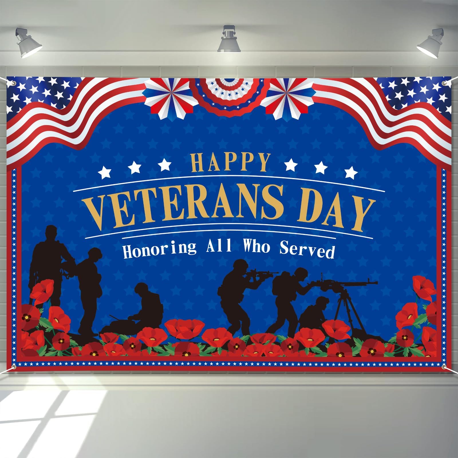 Amazon.com: Arosche Large Veterans Day Banner 72" x 48" Thank You ...