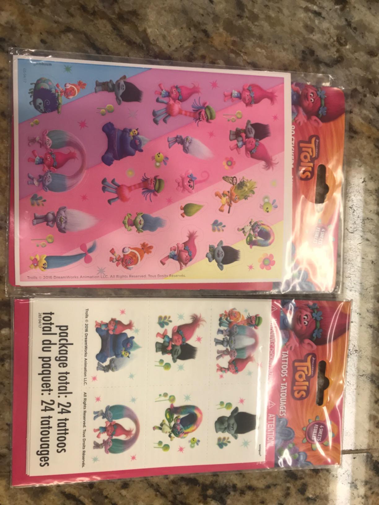 Amazon.com: Trolls 4ct Sheets of Stickers and Temporary Tattoos : Toys ...