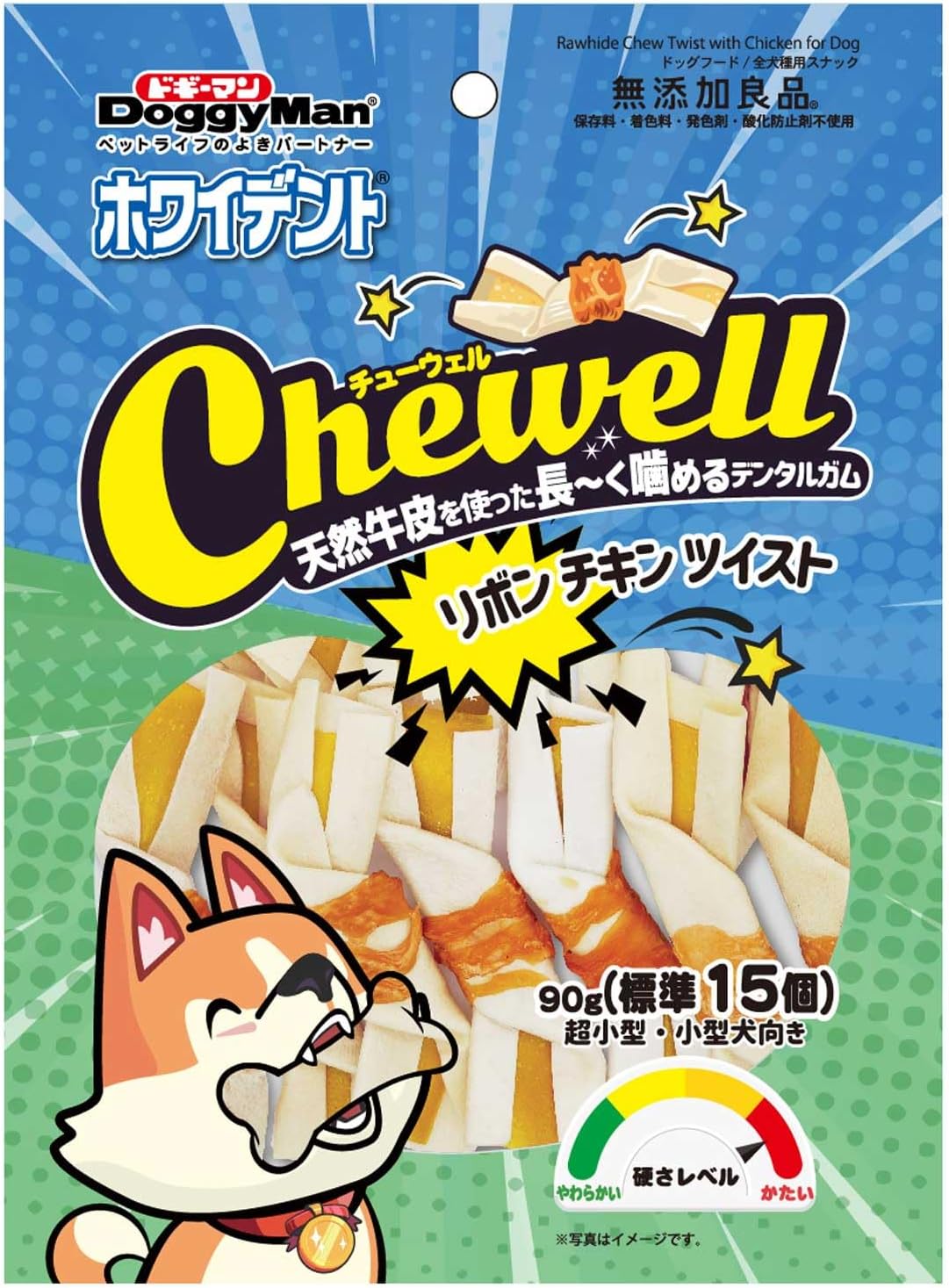 Amazon.co.jp: ドギーマン ホワイデント Chewell リボンチキンツイスト 90g(標準15個) : ペット用品