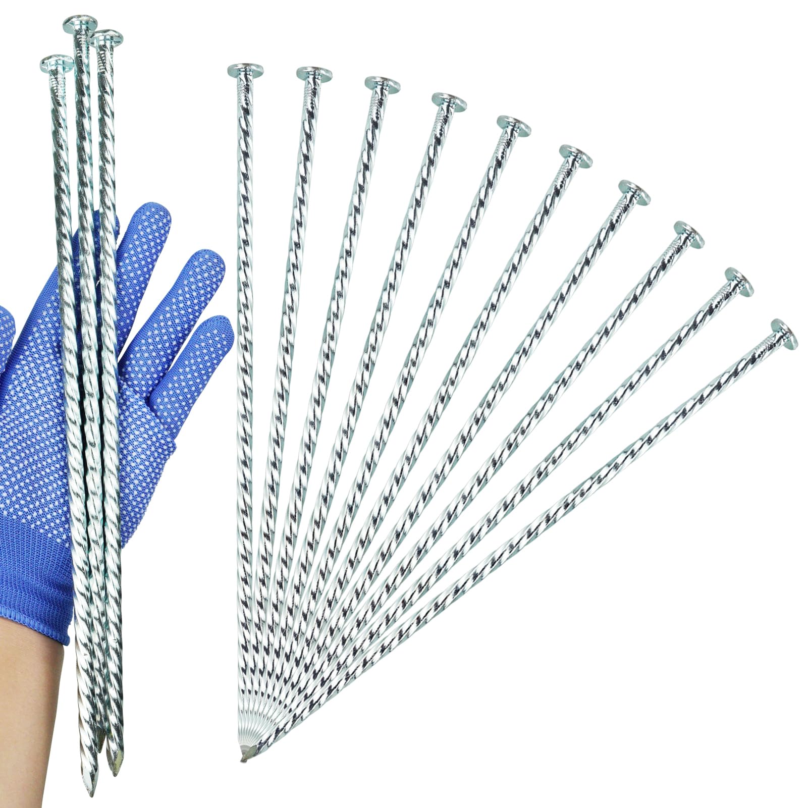 Snapklik.com : EISENSP Extra-Long 14 Inch Spiral Landscape Stakes ...