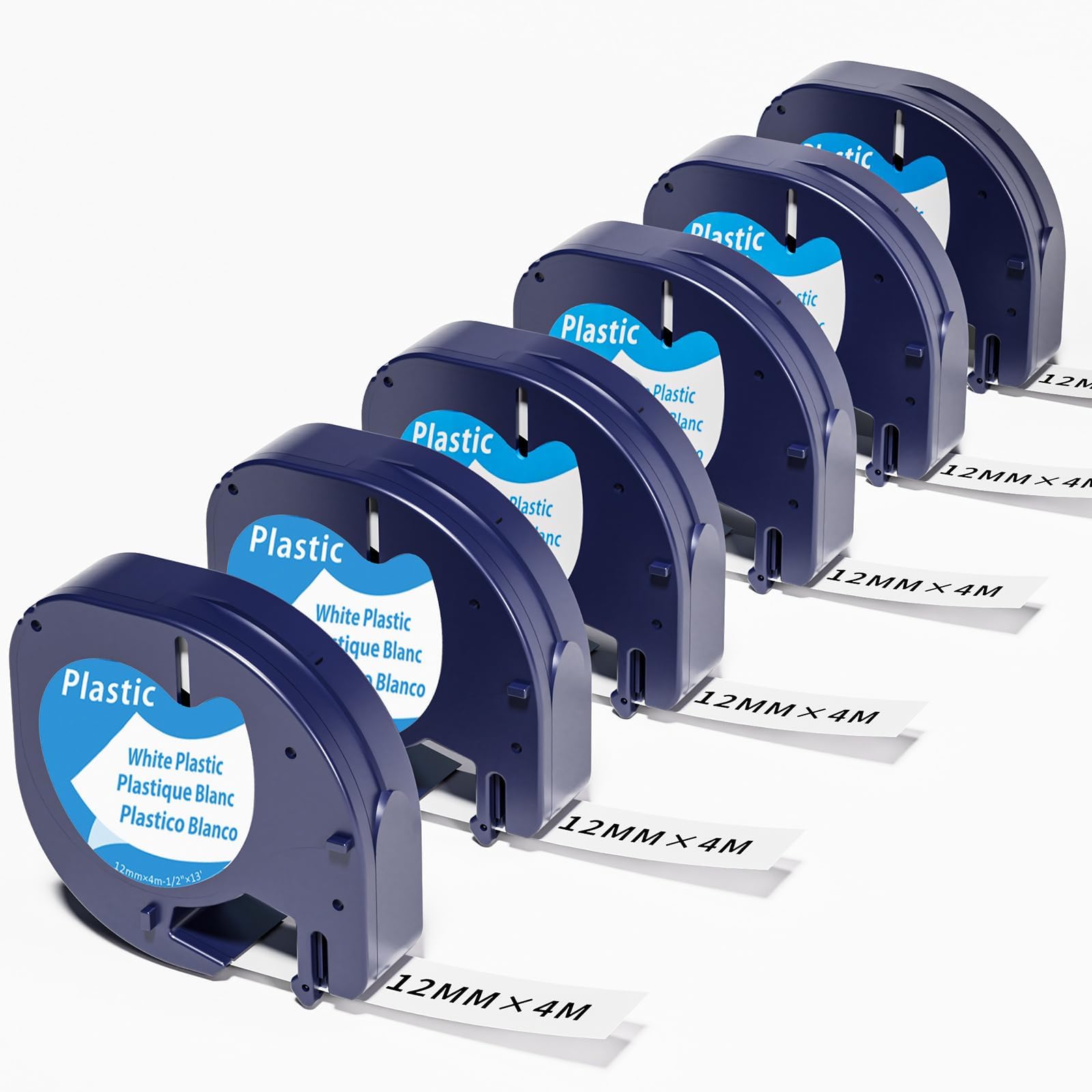 Anycolor Replacement for Dymo LetraTag Refills Plastic Tape, Compatible ...