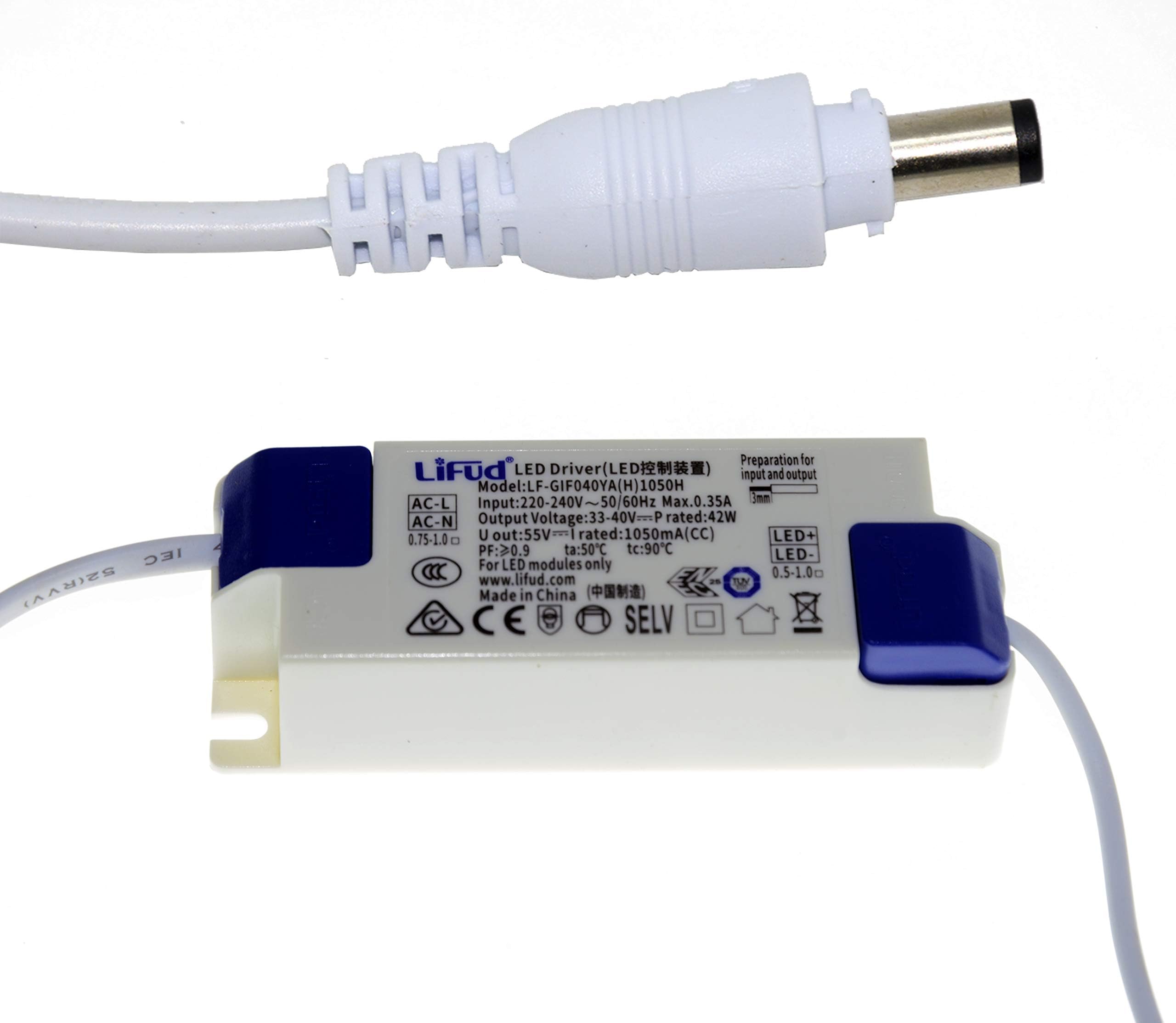 LiFud No Flicker 40W LED Light Driver 220-240V/DC 33-40V/950-1050ma ~50 ...