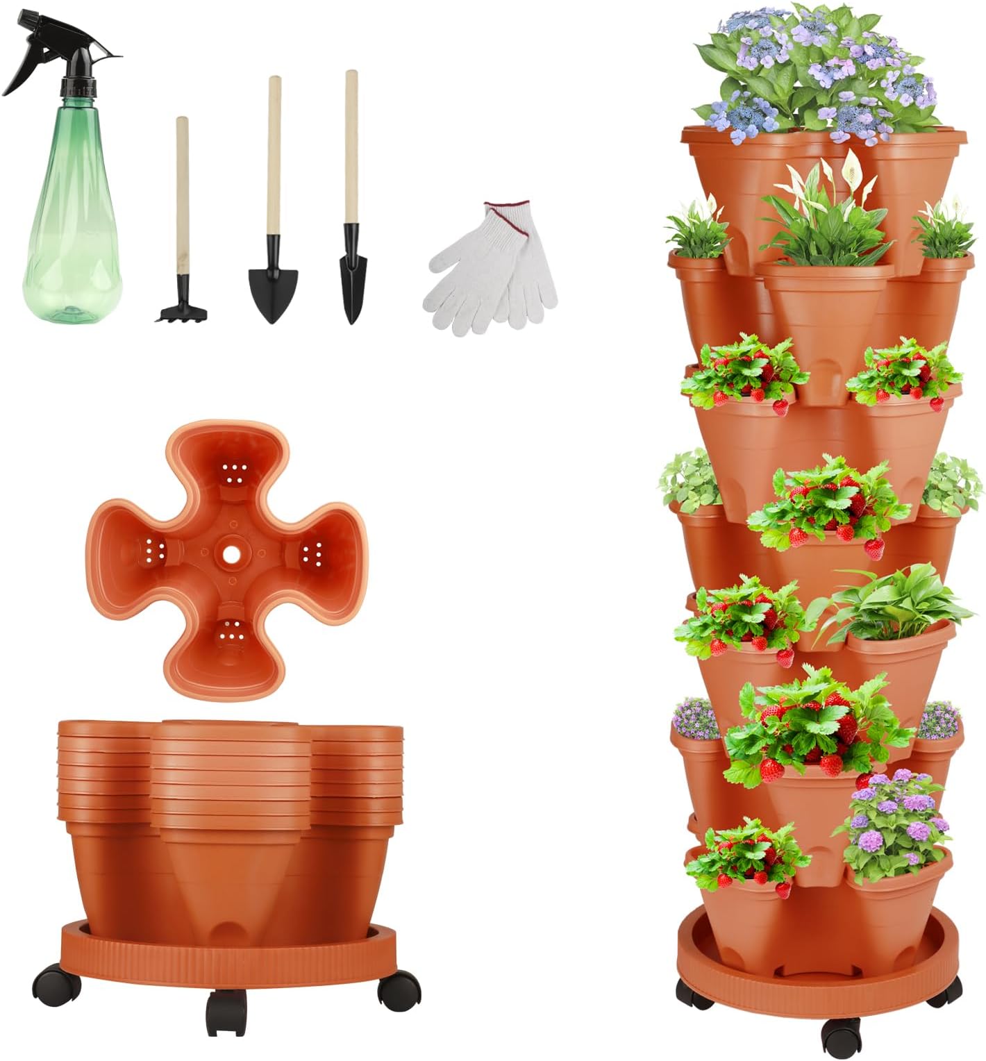 Amazon.com: 7 Tier Vertical Garden Planter - Strawberry Planter with ...