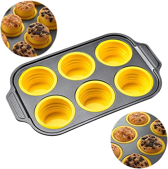Amazon.com: Silicone Muffin Pan, 12 Cups Mini Muffin Pans with Metal ...