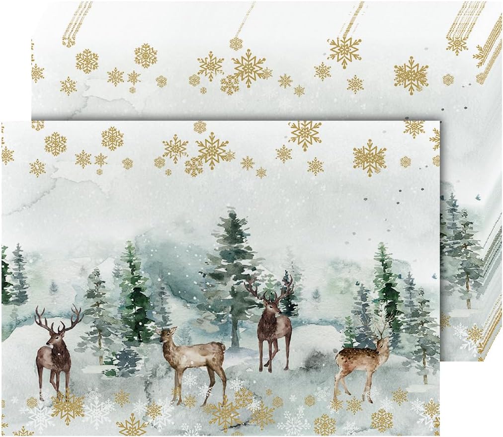 Amazon.com: 24 Sheets Christmas Paper Placemats 17 x 11 Inch Disposable ...