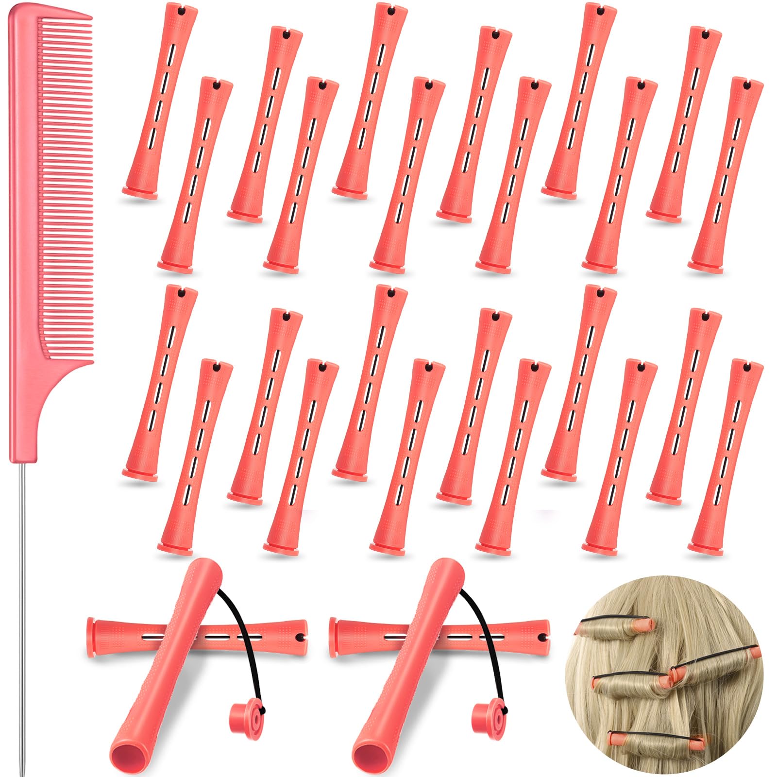 Amazon.com : 24 Pieces Hair Perm Rods Cold Wave Rods Plastic Perming ...