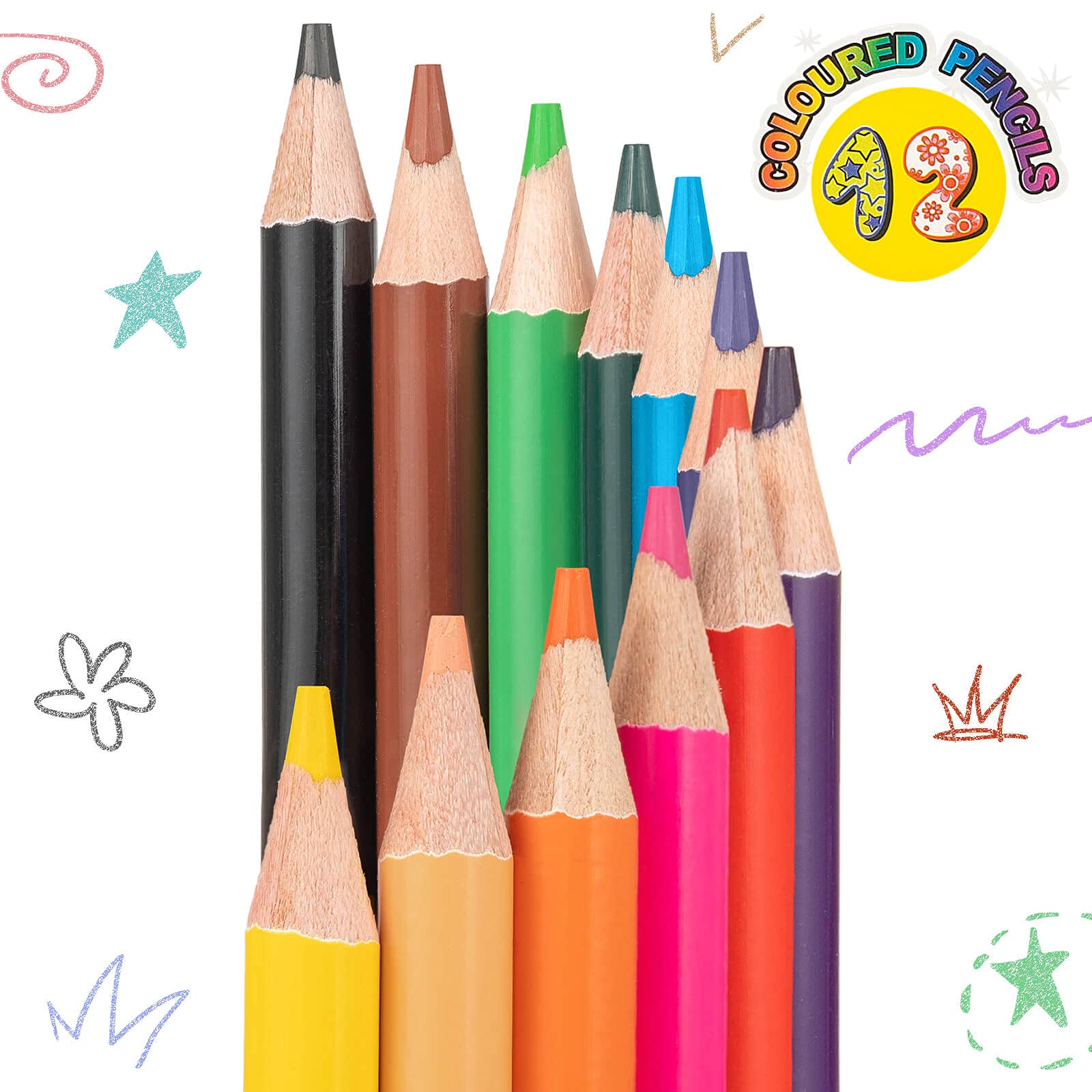 Snapklik.com : Colored Pencils,12 Count Presharpened Color Pencil ...