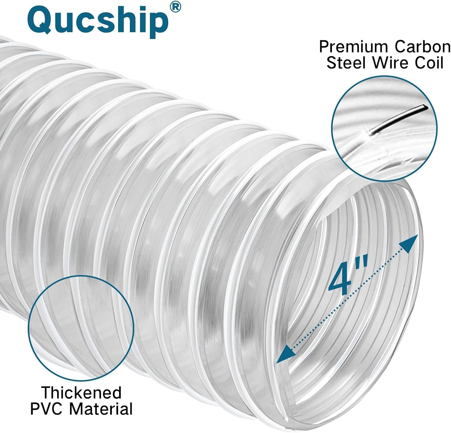 Snapklik.com : Heavy PVC Dust Collection Hose 4" X 10, Flexible Clear ...