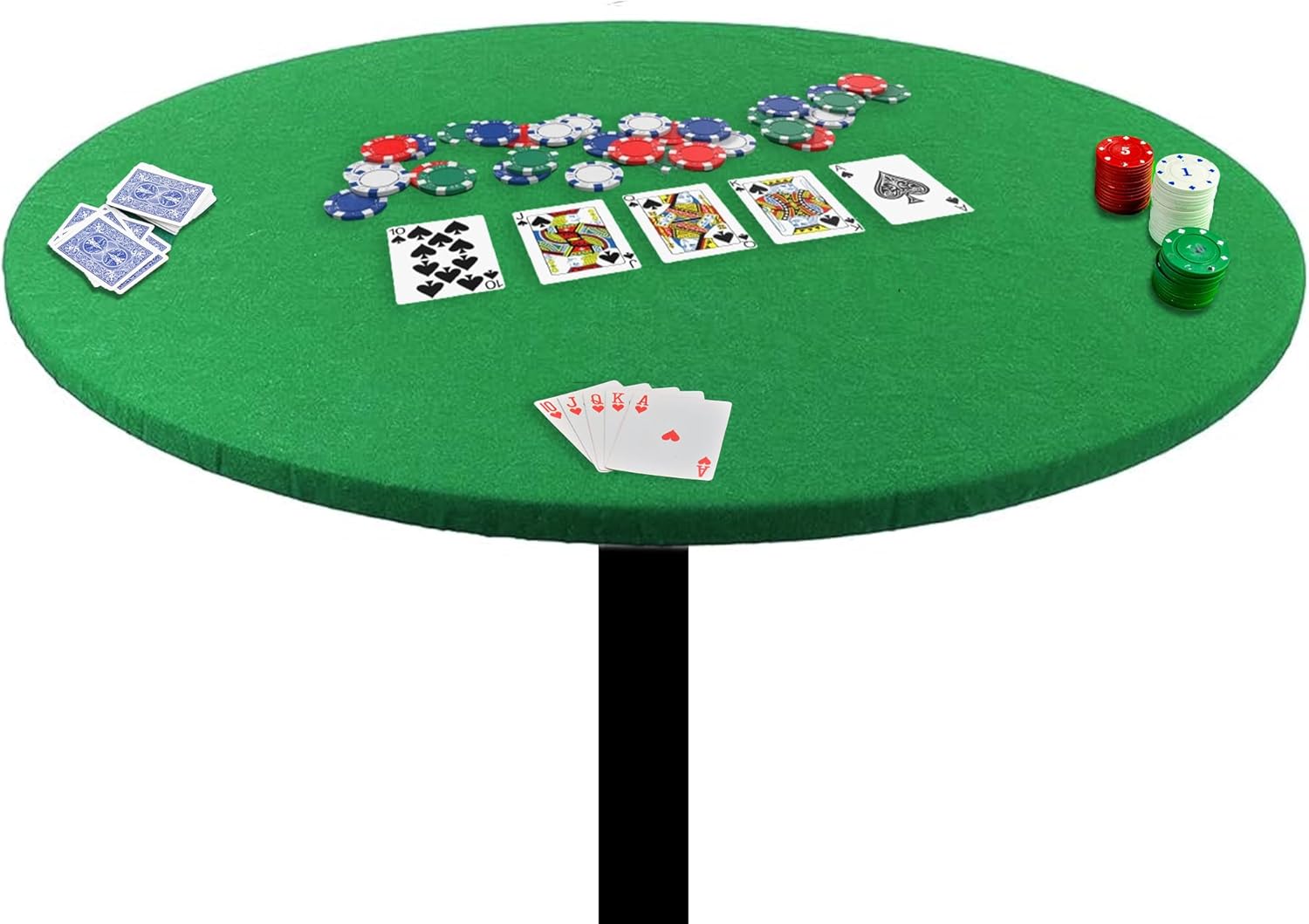 Amazon.com: Felt Card Poker Table Cover 36-42 inches Green Stretch ...