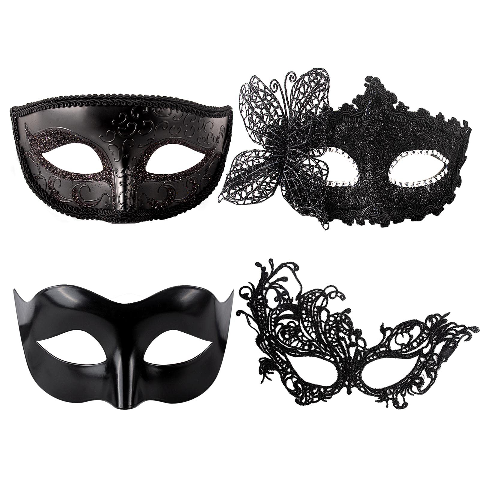 Zwart Vlindermasker Carnaval Masker Flock Zwart Zelf Textiel