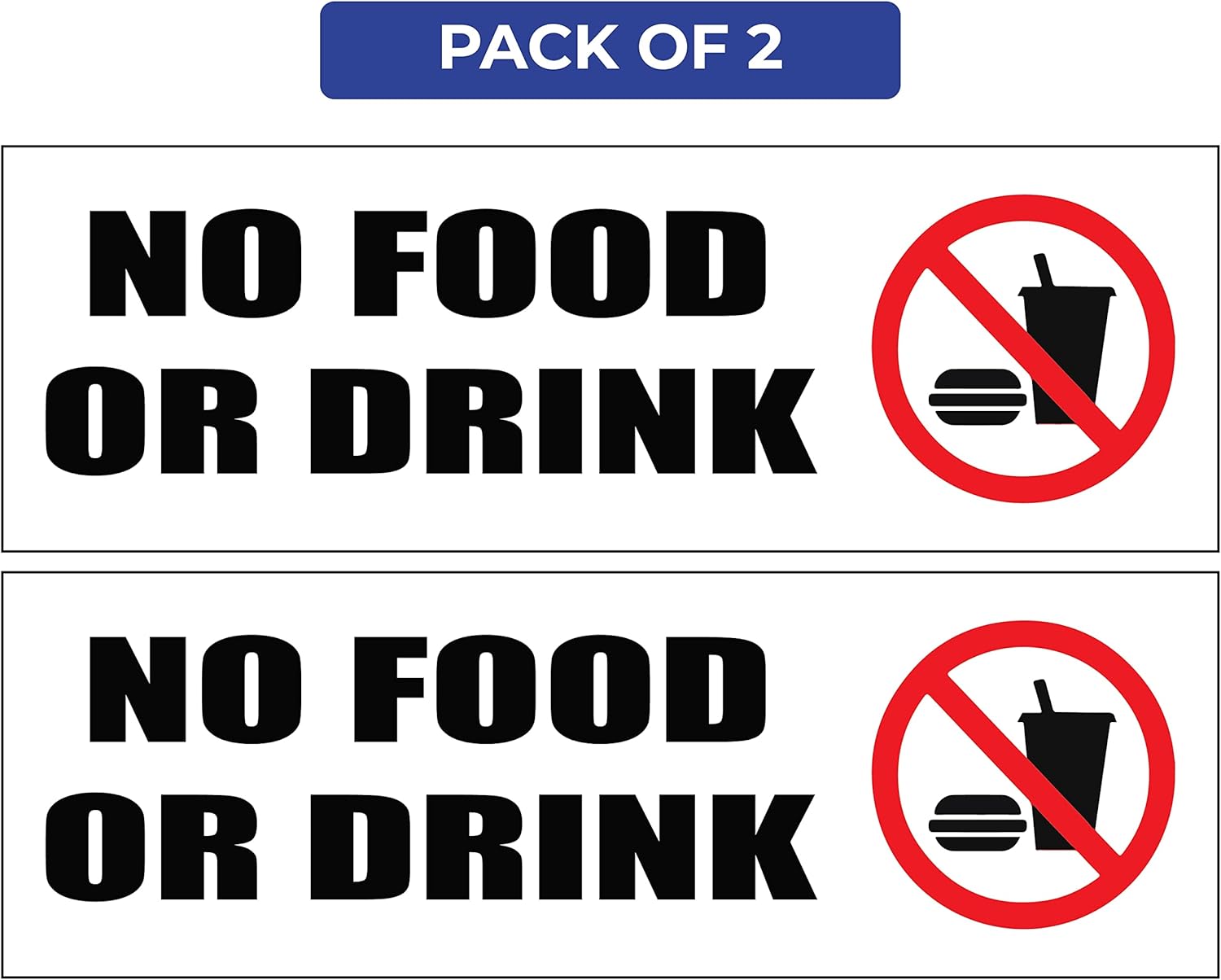 Amazon.com : SHOP A THING – No Food or Drink Sticker - Vinyl No Food or ...