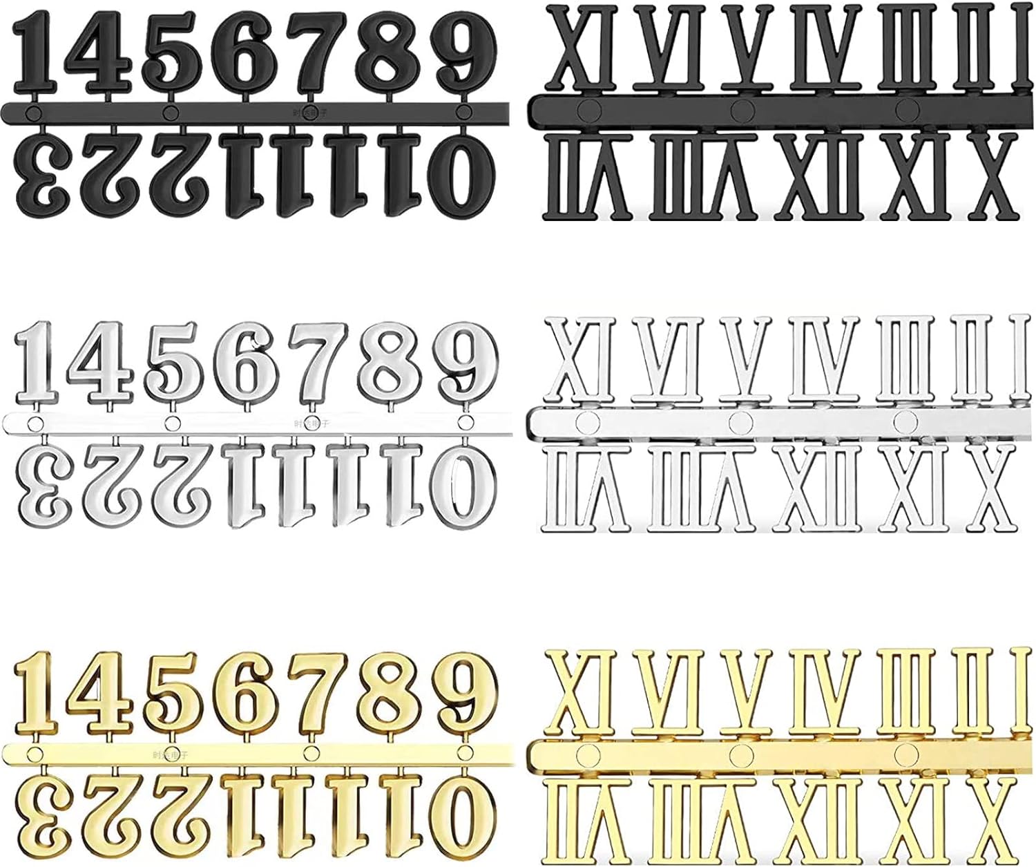 Amazon.com: 6 Pieces Clock Numerals Kit Including Arabic Number and ...