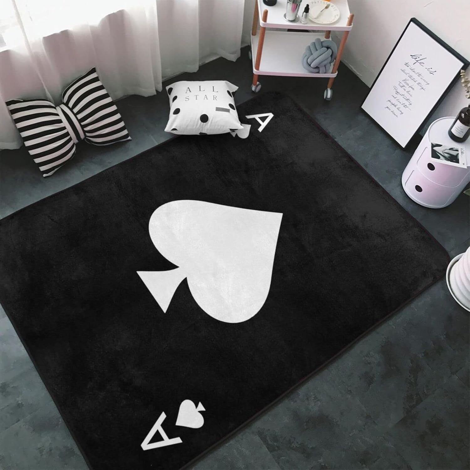 Amazon.com: Ace of Spades Poker Area Rugs Home Decor Floor Mats Living ...