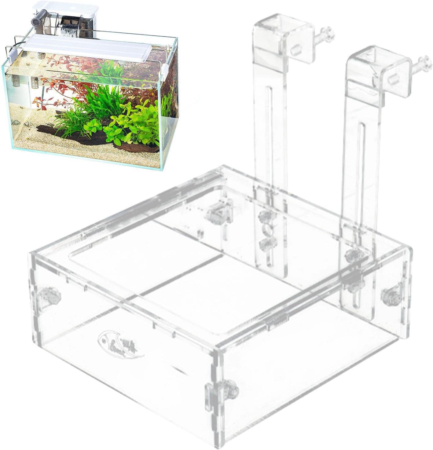 Ohicki Fish Food Holder,Clear Acrylic Shrimp Feeder Dish Bowl - Square ...