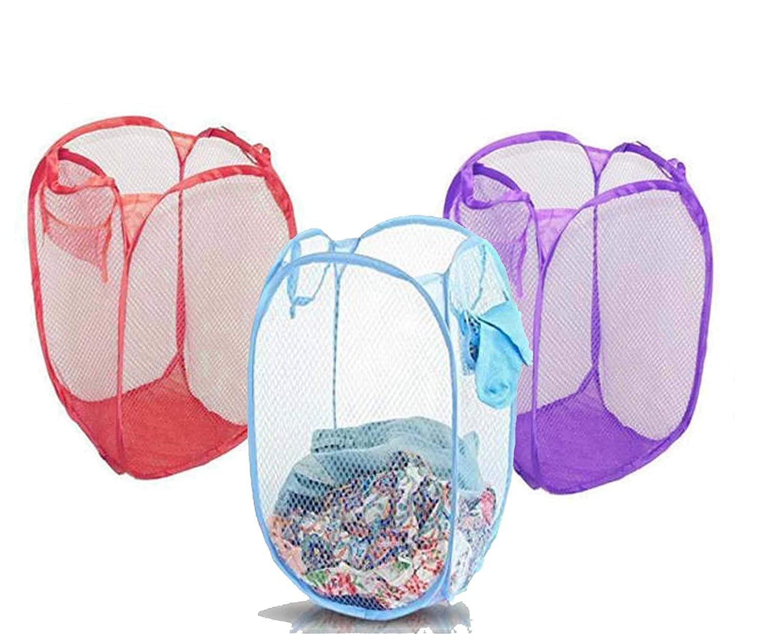 Kolar Nylon Mesh Laundry Basket|Laundry Bag Foldable|Easy to Carry ...