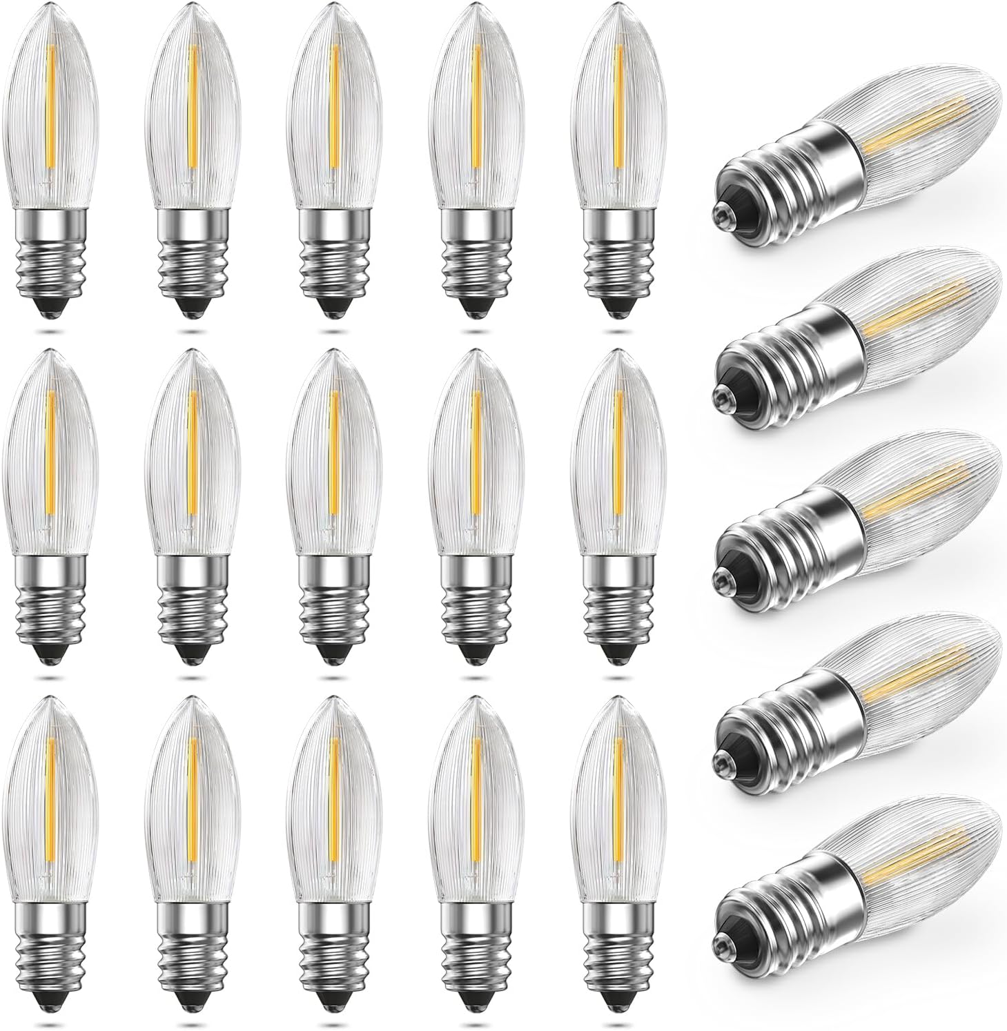 Luxvista 0.2W E10 candle led filament bulb fiber optics Christmas tree ...