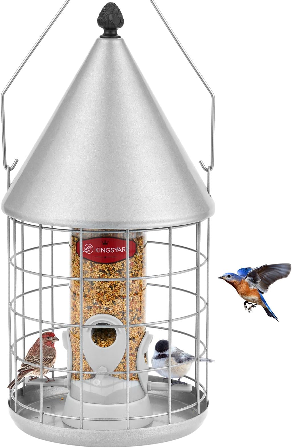 Amazon.com : Kingsyard Squirrel Proof Bird Feeder for Outdoor Hanging ...