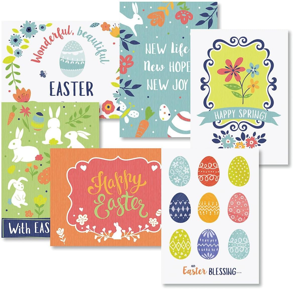 Amazon.com : Easter Colors Greeting Cards Value Pack - Set of 12 (6 ...