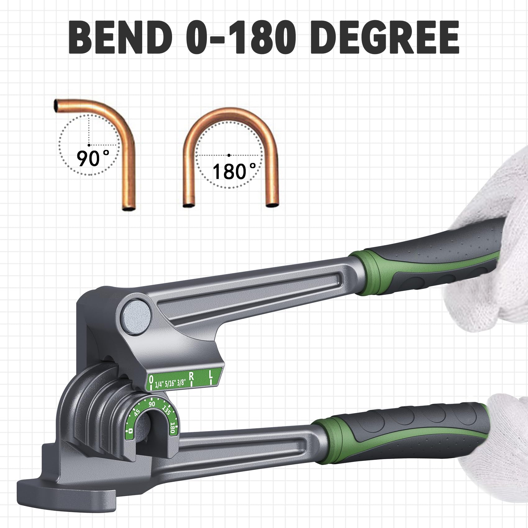 Snapklik.com : Pipe Tube Bender, 1/4, 5/16,3/8, 180OD 3 In 1 Manual ...