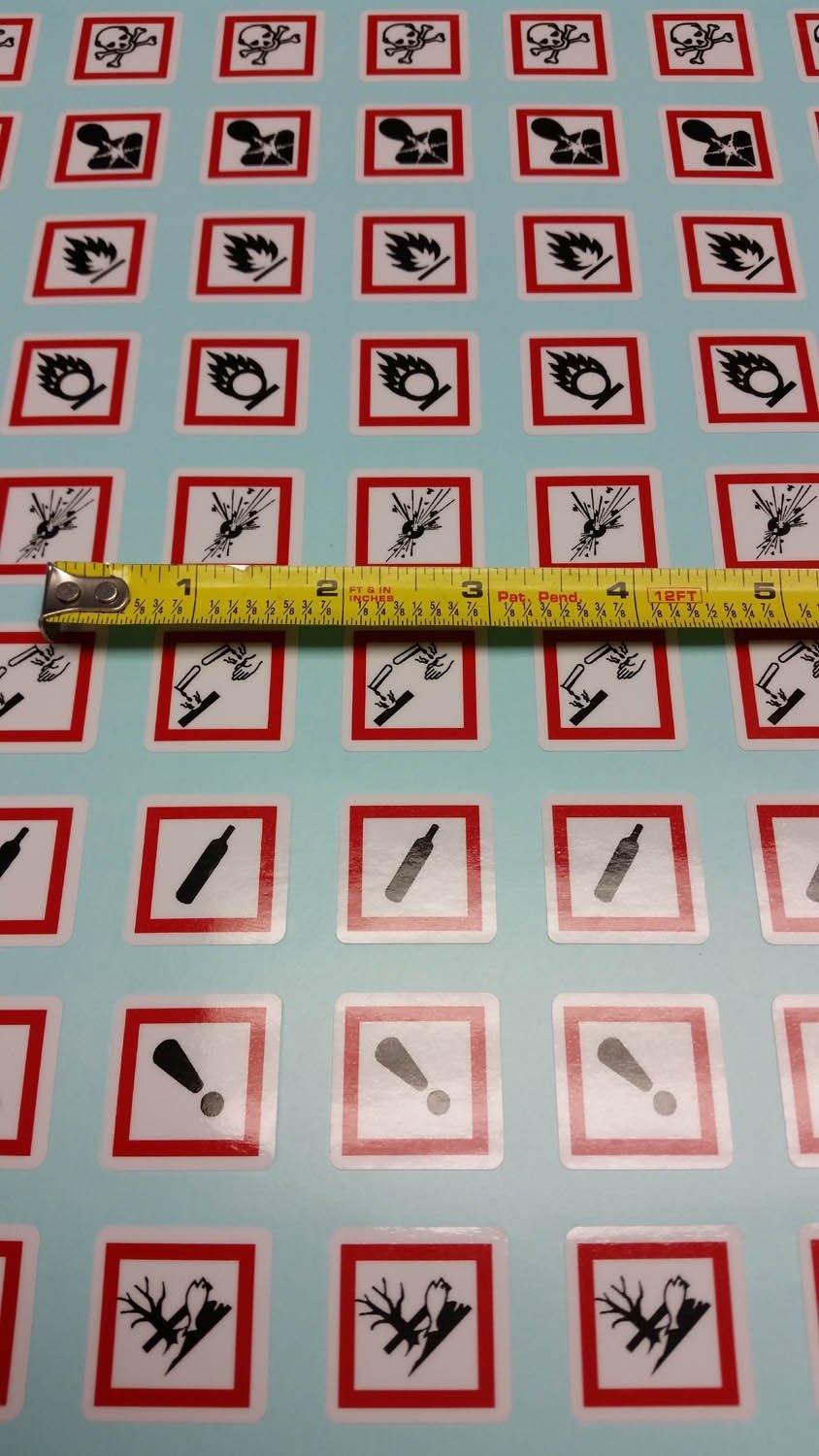 GHS Batch Pictogram, OSHA Compliant, White Base Vinyl, Laminated ...
