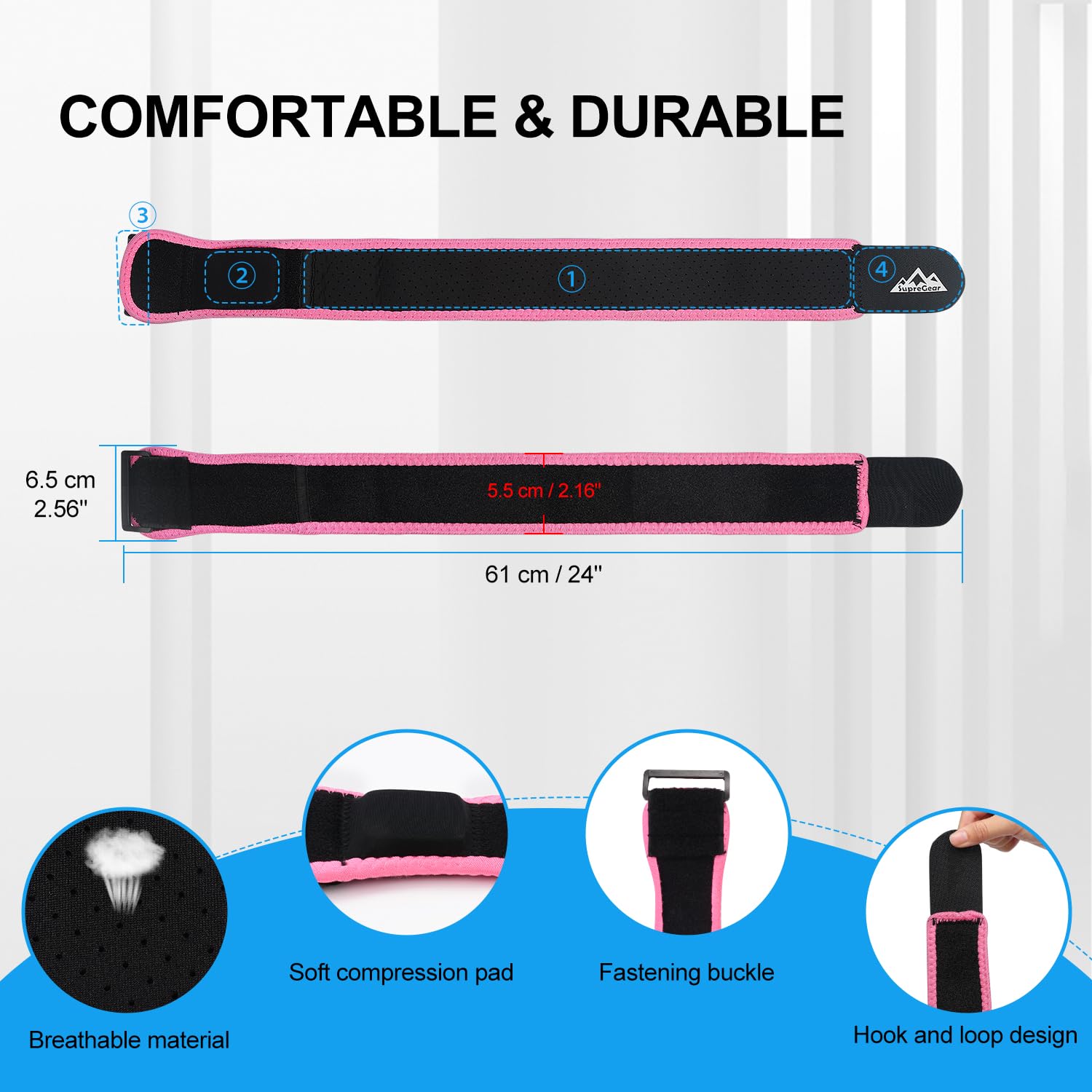 supregear IT Band Strap – Iliotibial Band Syndrome Brace – Knee Thigh ...