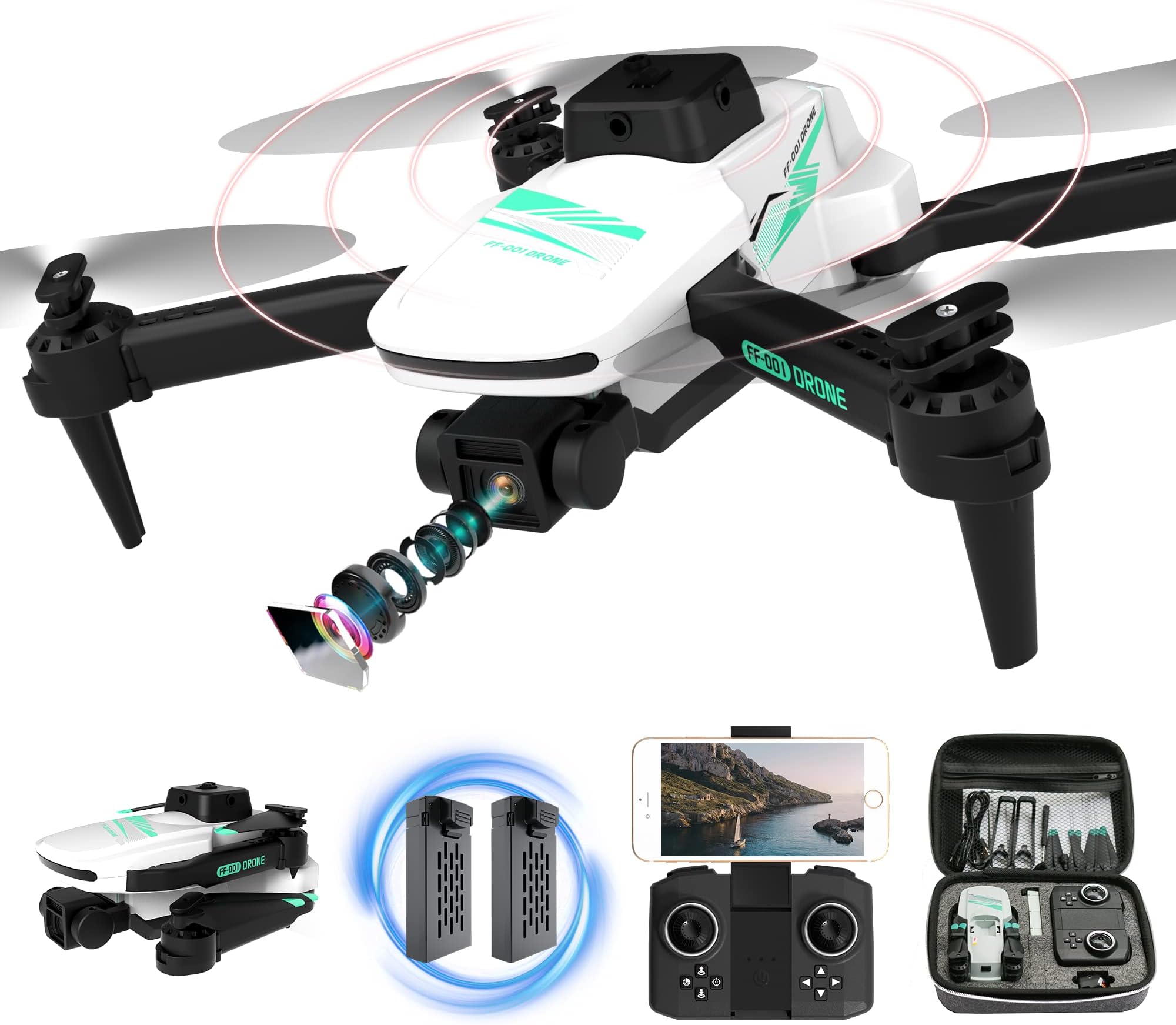MISHKO RC Wifi GPS Drone with Camera 4K, FPV with Gesture Control, 3D ...