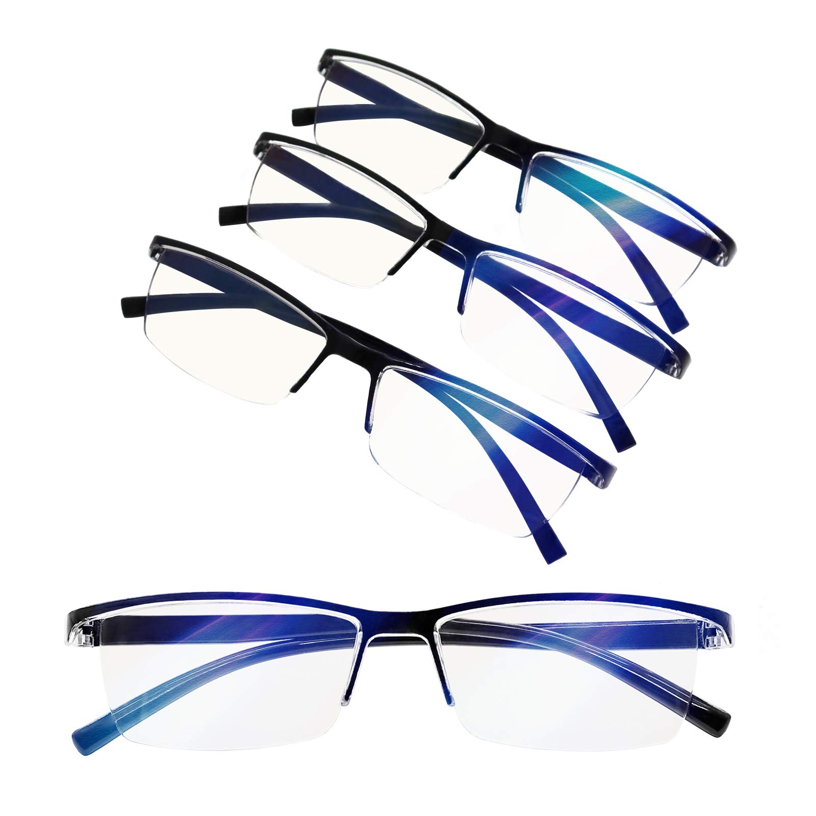 Amazon.com: MARE AZZURO 4 Pack Blue Light Blocking Reading Glasses Men ...