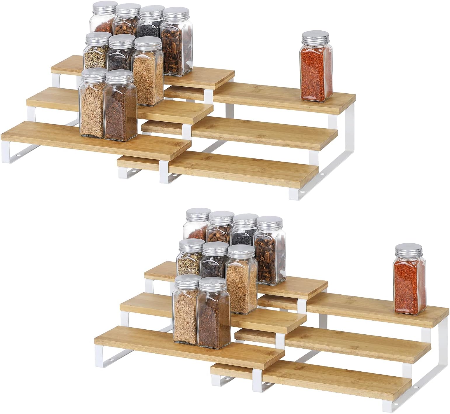 Amazon.com: OMAIA 3 Tier Spice Rack Organizer - Expandable 3-Level ...