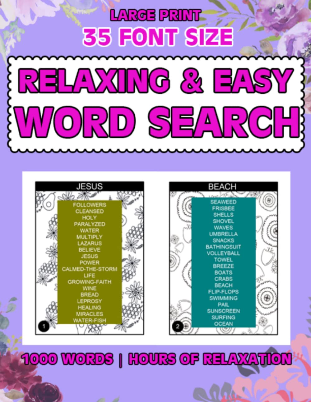 Buy Relaxing & Easy Word Search: MEGA SIZED FOR CHALLANGED EYES , Book ...