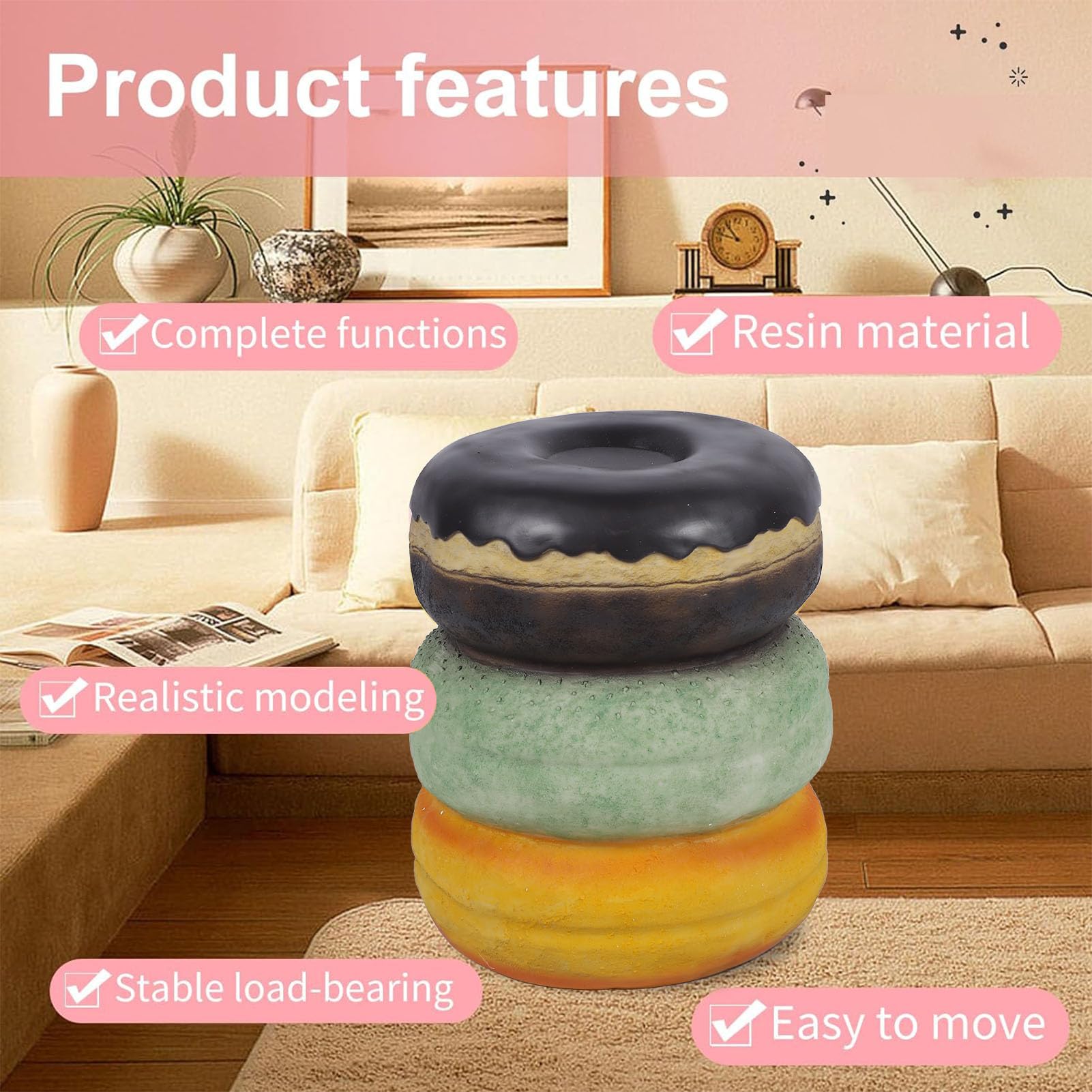 Shoe Changing Bench Donut-Shaped - Fun Retro Resin Stool For Hallway ...