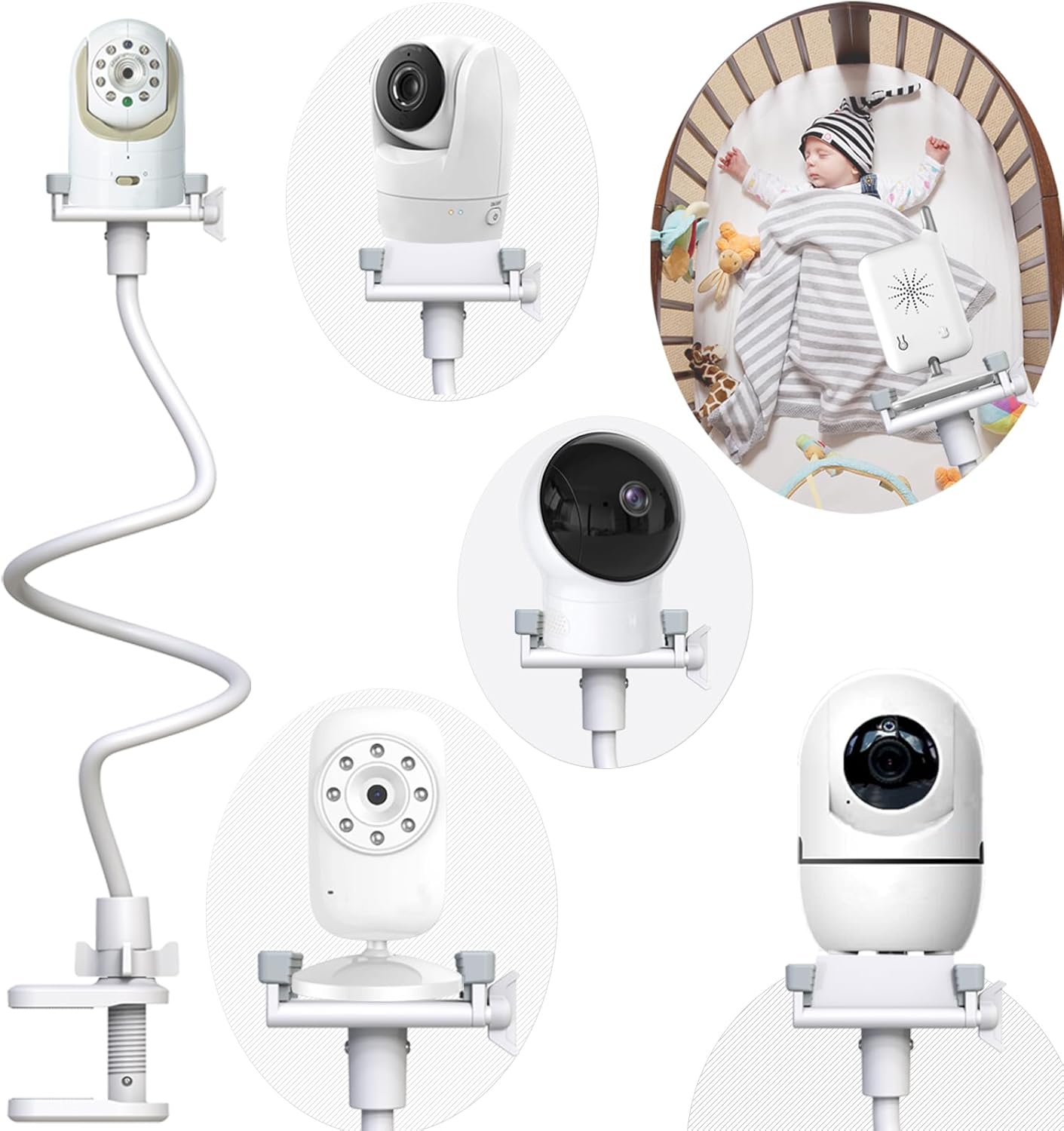 Baby Camera Mount Flexible Baby Monitor Holder Stand Compatible with ...