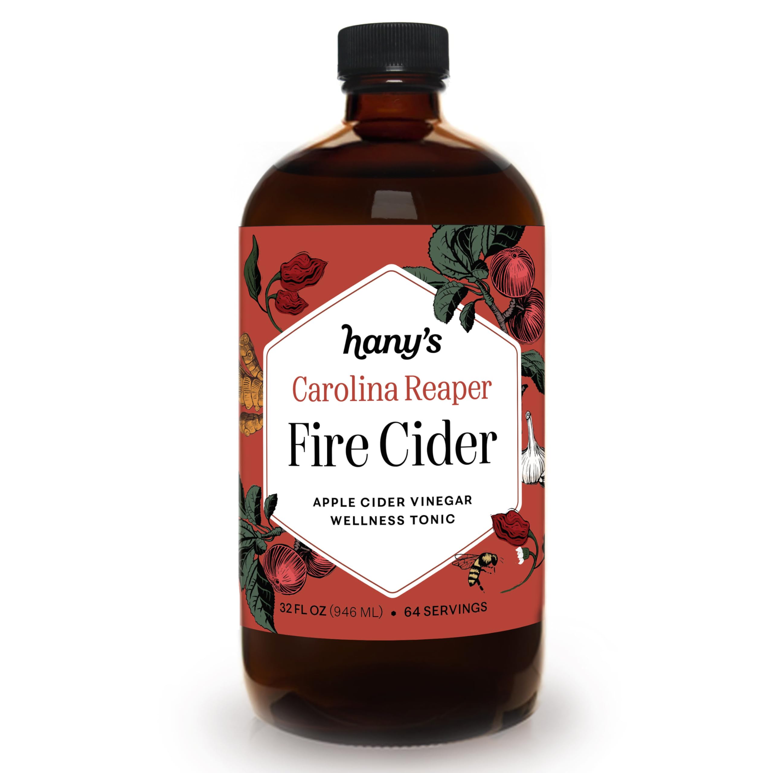Amazon.com : Hany's Harvest Carolina Reaper Fire Cider – 32 fl oz Glass ...