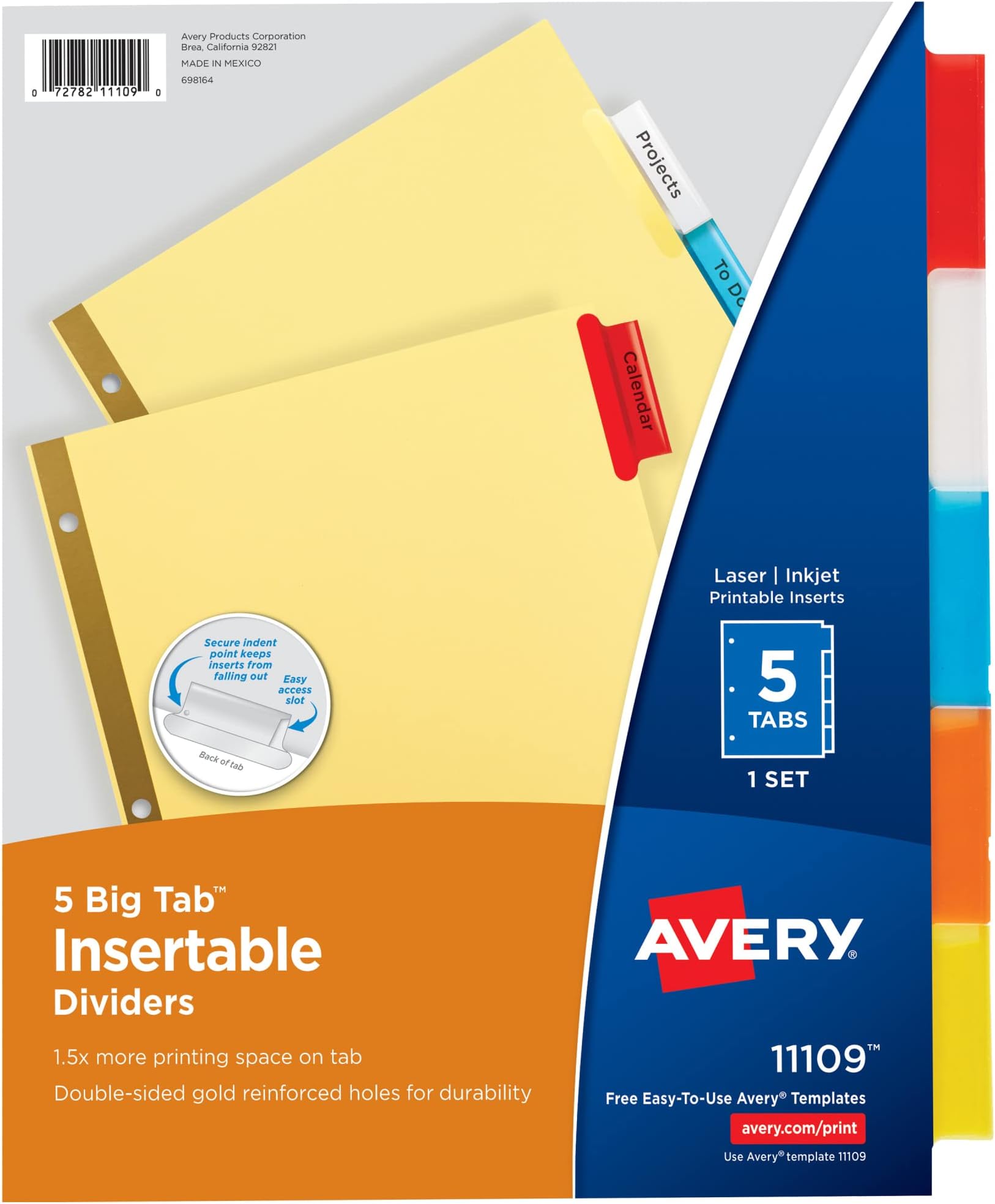 Amazon.com : Office Depot Brand Plastic Dividers with Insertable ...
