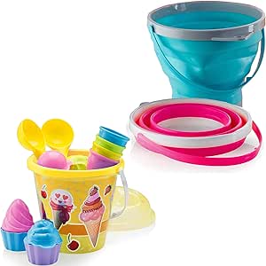 Amazon.com: Top Race Extra Large Foldable Buckets Set of 2 with Yellow ...