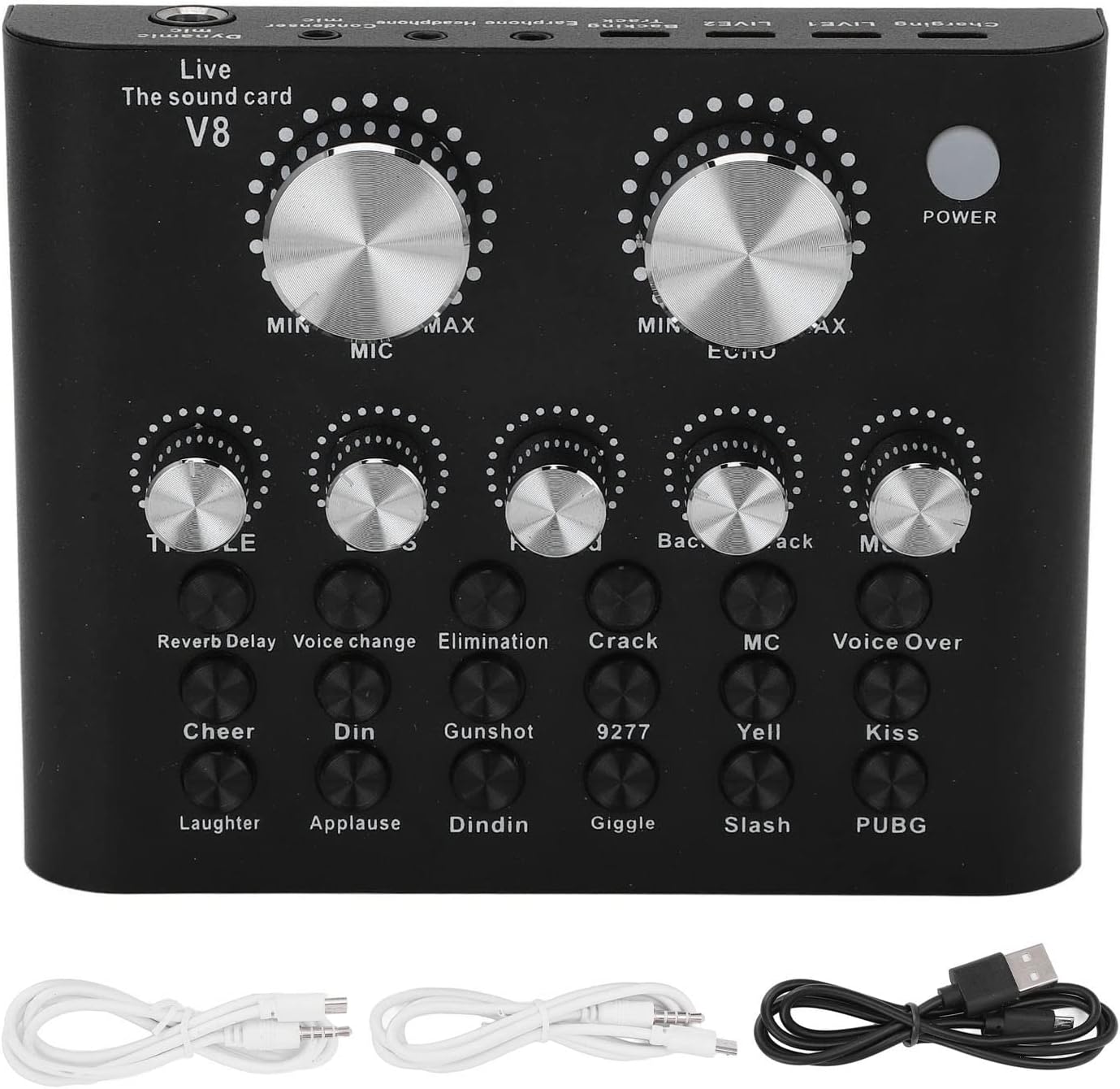 Amazon.com: Live Sound Card, 2 Channel Audio Mixer, Bluetooth Sound ...