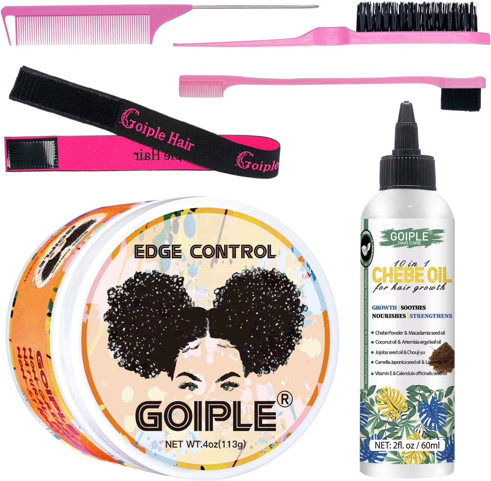 Amazon.com : BASK & LATHER Edge Control Hair Gel, Strong Hold, Thick ...