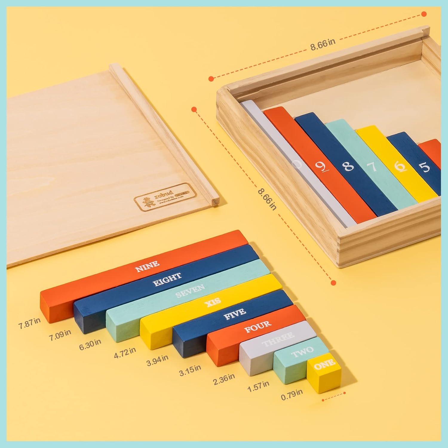 ROBUD Colorful Kids Counting Toys Preschool Math Tool Cuisenaire Wands ...
