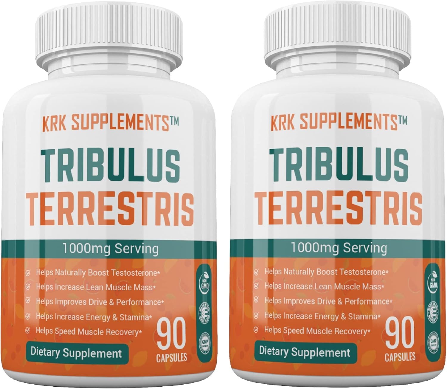 KRK SUPPLEMENTS Tribulus Terrestris - 2 Bottles, 1000mg, 180 Capsules ...