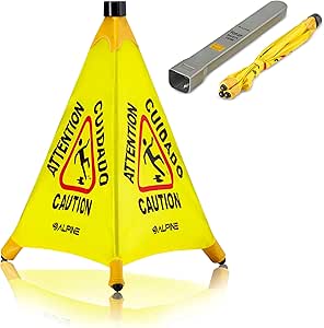 Alpine Industries Caution Wet Floor Sign - Pop Up Slippery When Wet ...