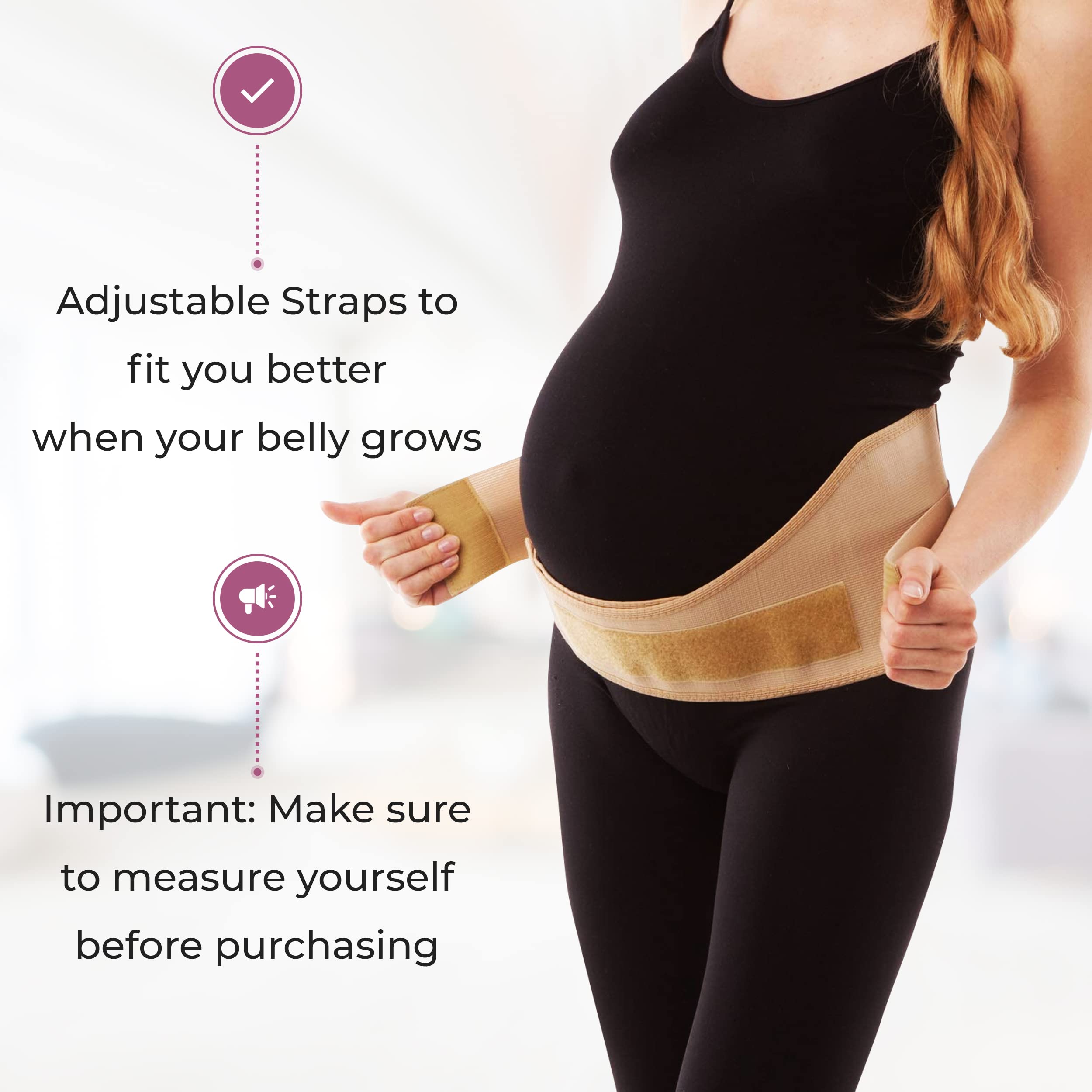 GABRIALLA Elastic Maternity Support Belt, Prevent Lower Back Pain and ...